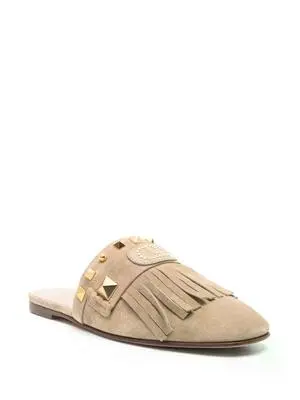 Valentino Garavani Vlogo Leather Slippers