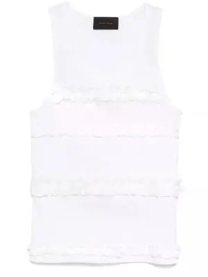 Simone Rocha Ruffle Frill Tank Top - White
