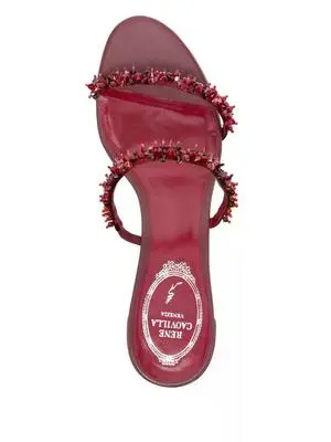 Rene Caovilla Bead Embellishment Sandals - Red