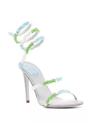 Rene Caovilla Crystal Embellished Sandals - Grey