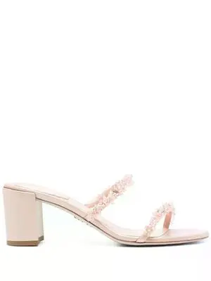Rene Caovilla Bead Embellished Sandals - Neutrals