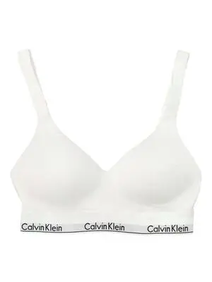 Calvin Klein Logo Bra - White