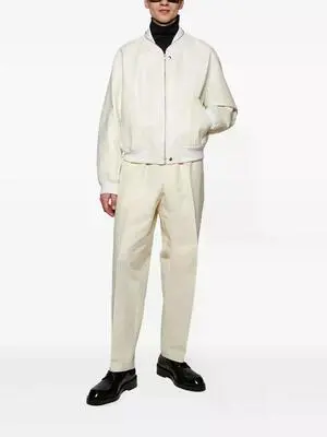 JIL SANDER Leather Bomber Jacket