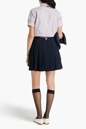 Thom Browne Pleated Bouclé-tweed Mini Skirt