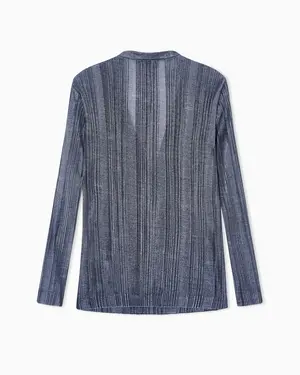 Giorgio Armani Single-breasted Two-tone Pleated Jersey Jacket - Grey