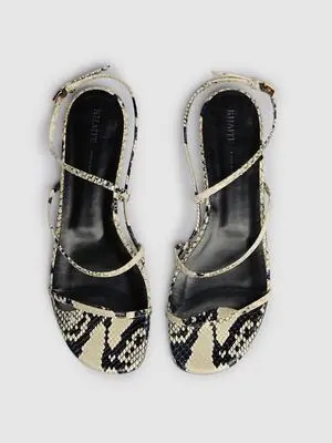 Khaite Loop -effect Leather Sandals - Snakeskin