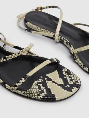 Khaite Loop -effect Leather Sandals - Snakeskin