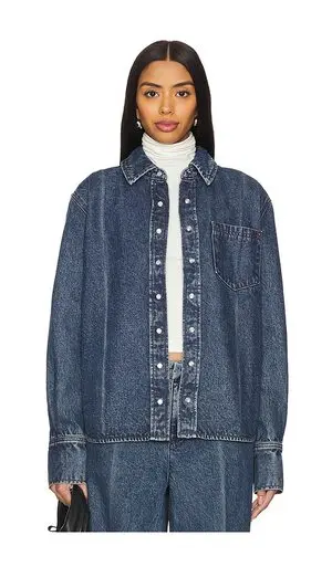 GRLFRND Mae Button Down Shirt - Blue