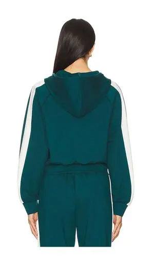 L*Space Zip Up Hooded Jacket With Striped Sleeves