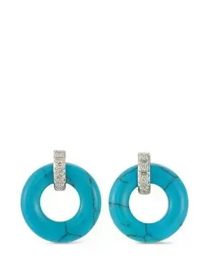 Mateo Door Knocker Donut Earrings - Blue