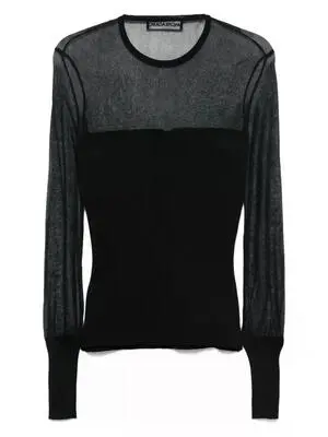 ANDREĀDAMO Knitted Sheer-detail Top