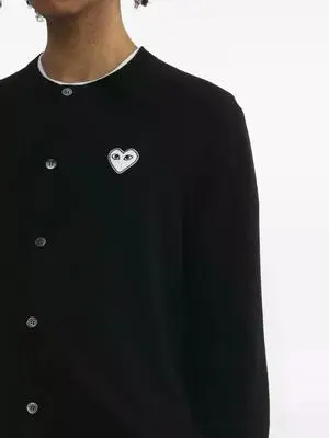 Play Comme Des Garcon Heart-appliqué Cardigan - Black