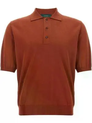 ZANONE Cotton Polo Shirt - Brown