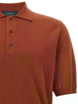 ZANONE Cotton Polo Shirt - Brown