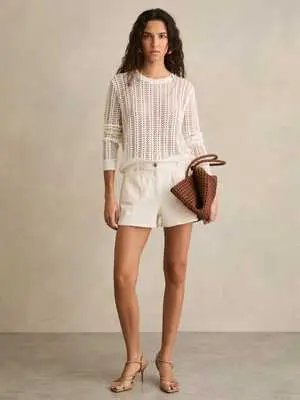 REISS Kira Mid-rise Denim Shorts