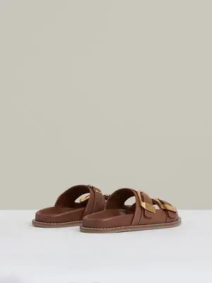 REISS Ella Leather Buckled Sandals