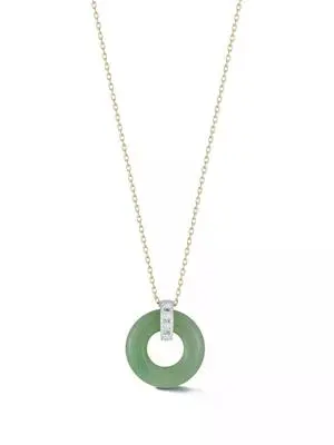 Mateo Door Knocker Donut Jade Necklace - Green