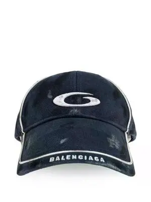 Balenciaga Logo-embroidered Cap - Blue