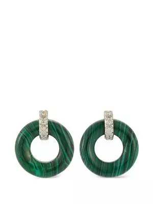 Mateo Door Knocker Donut Earrings - Green