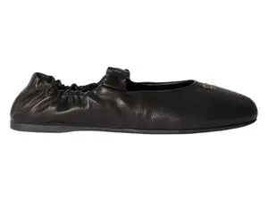 Miu Miu Ruches Nappa Leather Ballerinas - Black