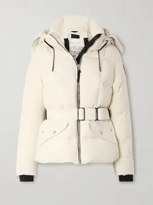 Rudsak Caira Belted Padded Quilted Hooded Down Jacket - Neutrals