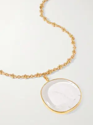 Tohum Design Plated Quartz Pendant Necklace