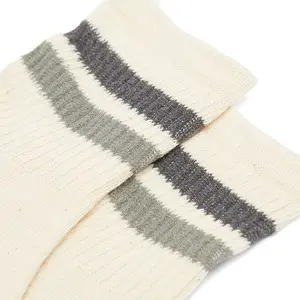 ROTOTO Retro Athletic Ankle Socks - Charcoal/grey