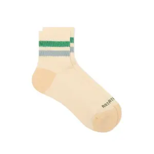 ROTOTO Retro Athletic Ankle Socks - Green/light Blue