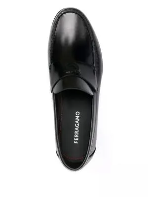FERRAGAMO Embossed Gancio Loafers