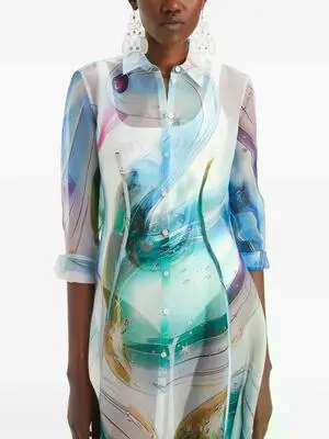 Tory Burch Silk Organza Dress - Blue