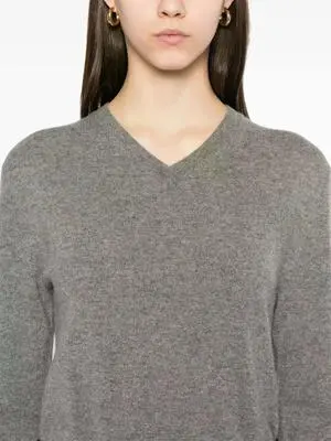 TOTEME V-neck Knit Sweater - Grey