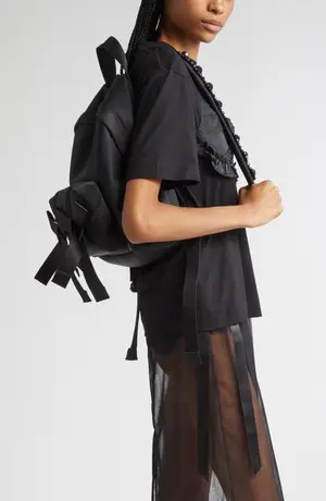 Simone Rocha Bow Front Backpack - Black/jet