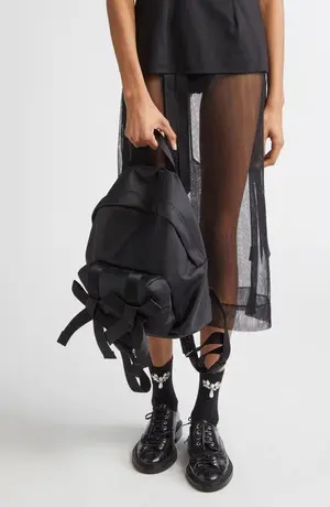 Simone Rocha Bow Front Backpack - Black/jet