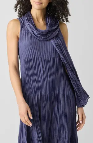 Eileen Fisher Whisper Crushed Silk Scarf - Bluette