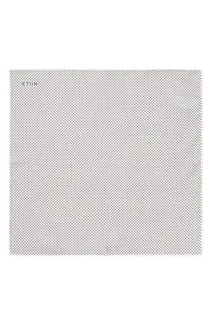 Eton Pin Dot Print Silk Pocket Square Natural