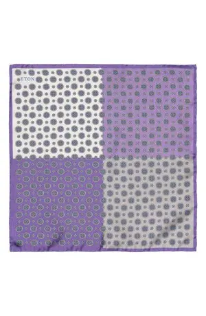 Eton Four-in-one Silk Pocket Square - Purple