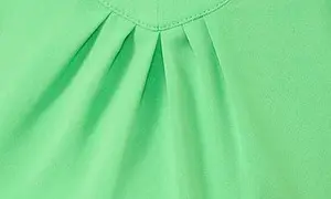 CECE DUPRAZ Flutter Sleeve Crepe Top - Medium Green