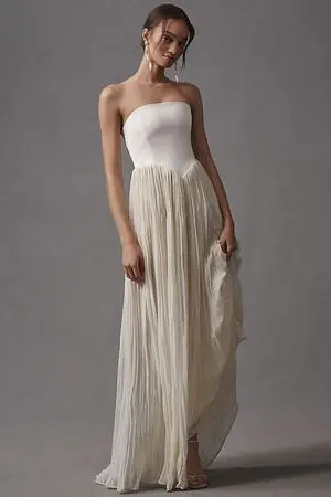 DELFI COLLECTIVE Lourdes Strapless Maxi Dress - White