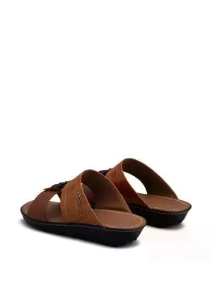 TOD'S Leather Slides - Brown