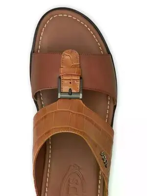 TOD'S Leather Slides - Brown