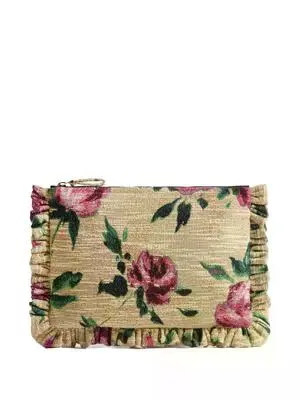 La DoubleJ Floral Clutch - Neutrals