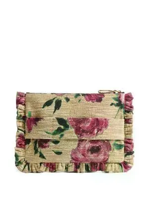 La DoubleJ Floral Clutch - Neutrals