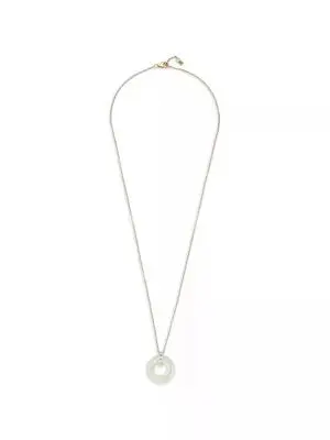 Mateo Door Knocker Donut Mother Of Pearl And Diamond Necklace - Neutrals