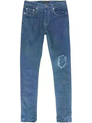 PURPLE BRAND Contrast-stitch Straight-leg Jeans - Blue