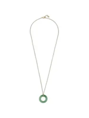 Mateo Donut Jade Pendant Necklace - Gold