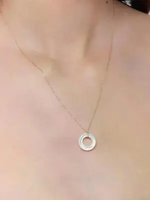 Mateo Mother Of Pearl Donut Chain Necklace - Neutrals