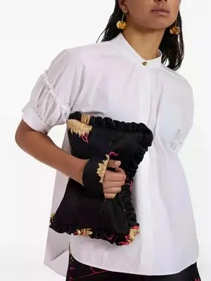 La DoubleJ Floral Clutch - Black