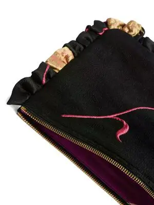 La DoubleJ Floral Clutch - Black