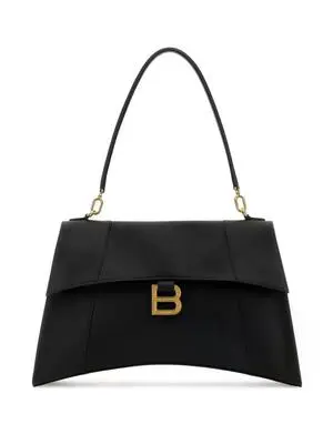 Balenciaga Hourglass Soft Medium Shoulder Bag - Black