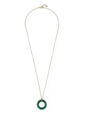 Mateo Donut Diamond And Malachite Necklace Gold
